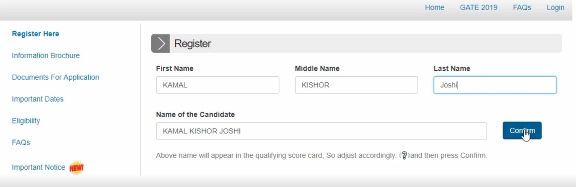How to Fill GATE 2021 Application Form, Step by Step Form Filling