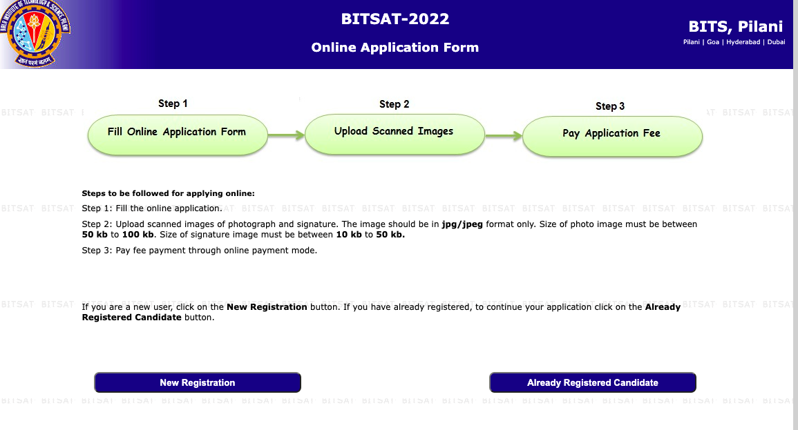 How to Fill BITSAT 2022 Application Form, Step by Step Form Filling