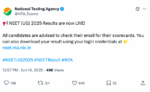 Direct Link To Check NEET Result 2025 Out, Get Here
