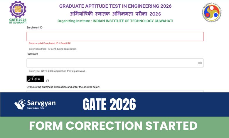GATE 2026 Application Correction Started, Edit Link Here