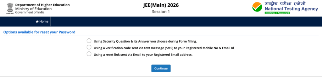 Forgot Your JEE Main 2026 Password? Use These Official Recovery Options