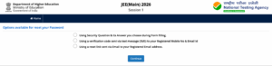 Forgot Your JEE Main 2026 Password? Use These Official Recovery Options