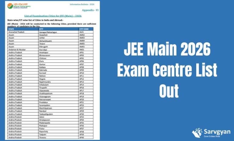 JEE Main 2026 Exam Centres List OUT: 33 Added, Check Updated List