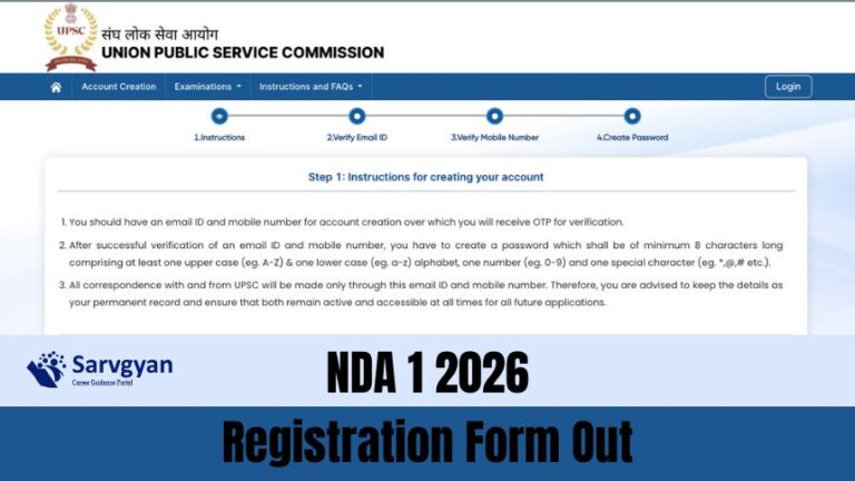 NDA 1 2026 Application Form Out, Direct Link To Apply Here