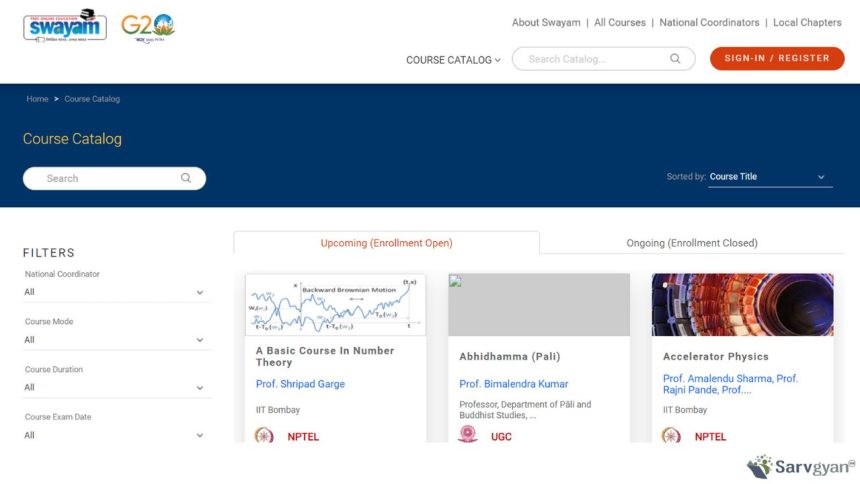 SWAYAM Courses 2023 List, swayam.gov.in Registration, Upcoming Courses & App Details Here ...
