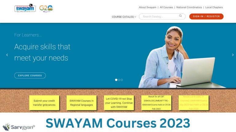SWAYAM Courses 2023 List, swayam.gov.in Registration, Upcoming Courses & App Details Here ...