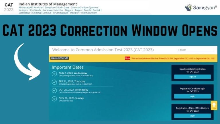 CAT 2023 List of Changes Allowed in Application Edit Window; CAT 2023 Correction Window Opens ...