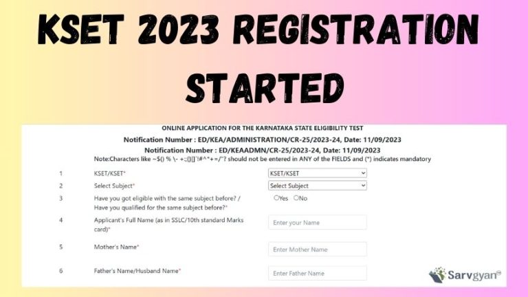 KSET 2023 Registration Started, Direct Link Here - SarvGyan News