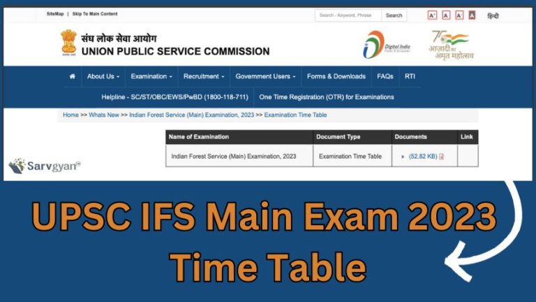 UPSC IFS Main Exam 2023 Time Table @upsc.gov.in, IFS Syllabus PDF Here ...