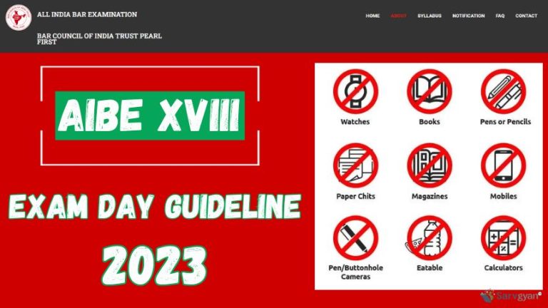 AIBE XVIII 2023 Exam Instructions Official PDF Out - SarvGyan News