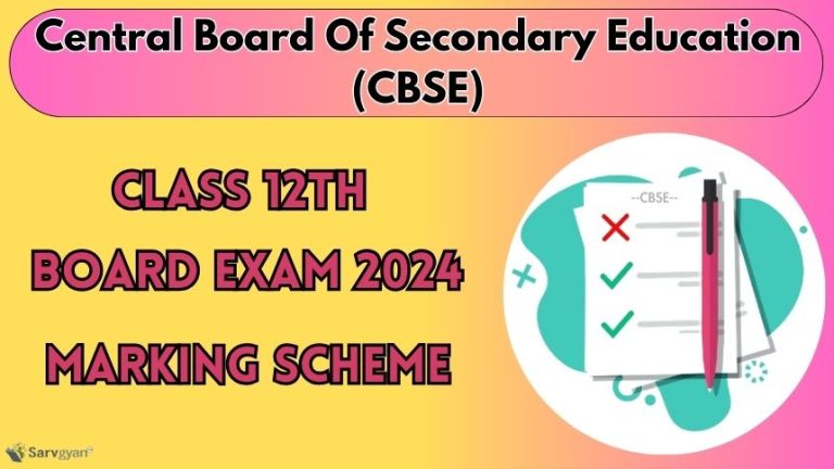 CBSE 12th Board Exam Marking Scheme 2024- Mark Distributions For All ...