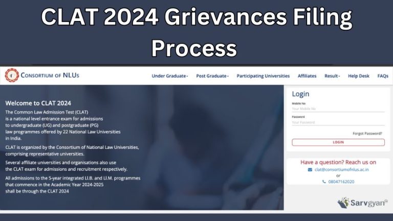 CLAT 2024 Grievances Filing Process Started, Direct Link Here - SarvGyan News
