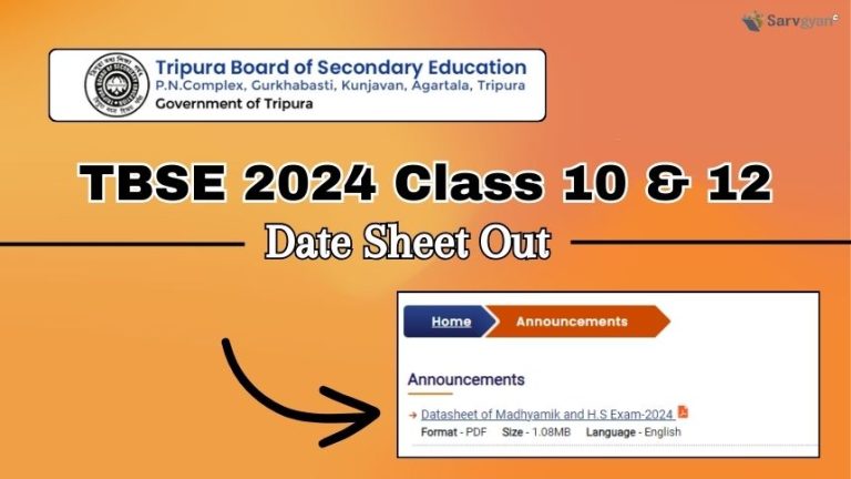 TBSE 2024 Class 10, 12 Date Sheet Out, Official Schedule Here ...