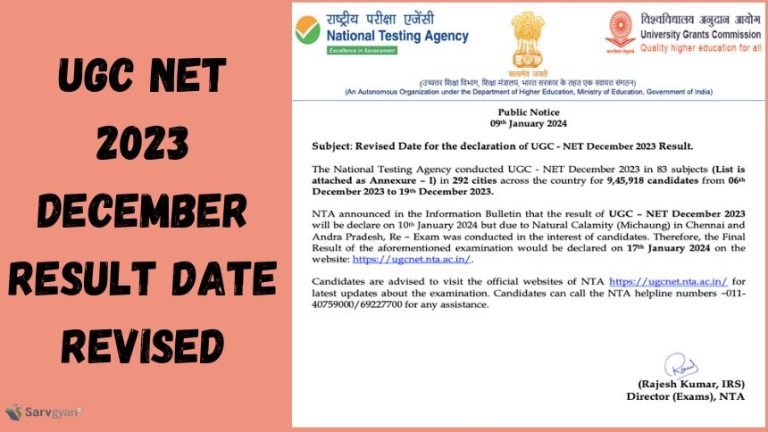 UGC NET 2023 December Result Date Revised, Official Notice Here ...