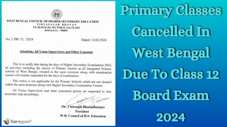 Primary Section's Classes Cancelled In West Bengal Due To Class 12 ...