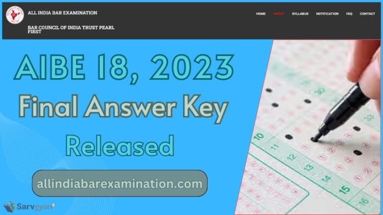 AIBE 18 Result 2023: Final Answer Key Official PDF Out - SarvGyan News