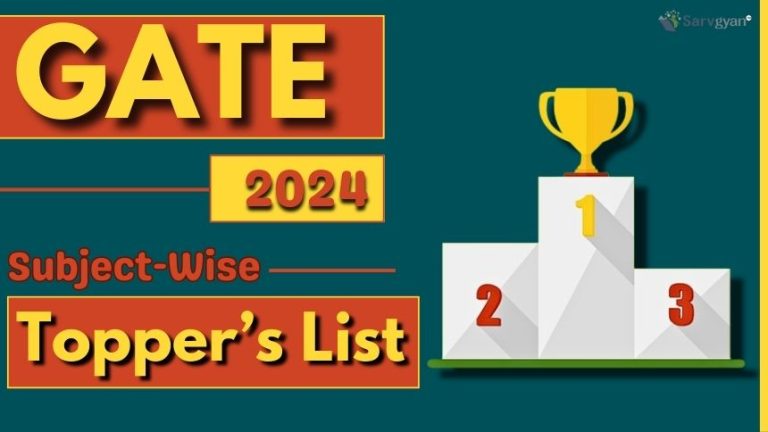 GATE 2024 Subject-Wise Topper List Here, Check Who Scored AIR 1 In the ...