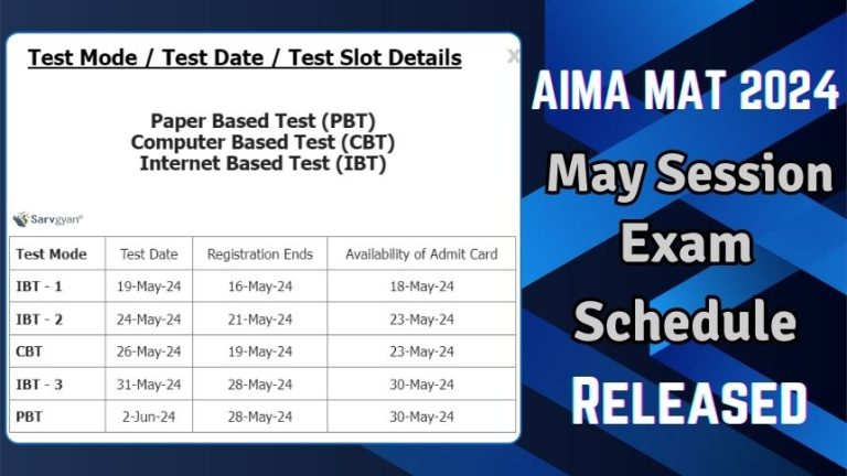 AIMA MAT 2024 May Schedule @mat.aima.in, Check Dates Here - SarvGyan News
