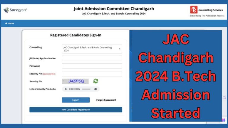 JAC Chandigarh 2024 Btech Admission Started, Eligibility Creteria ...