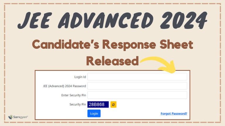 JEE Advanced 2024 Candidate Response Out, Direct Link Here - SarvGyan News