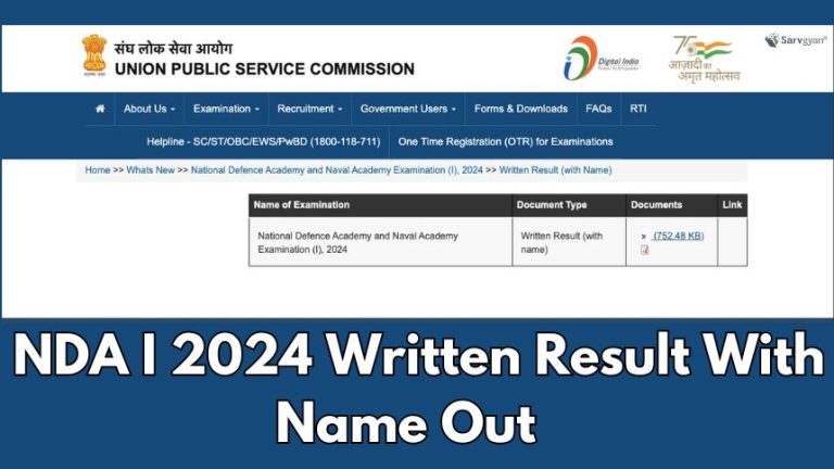 NDA I 2024 Written Result Out, Check Name of Selected Candidates Here ...