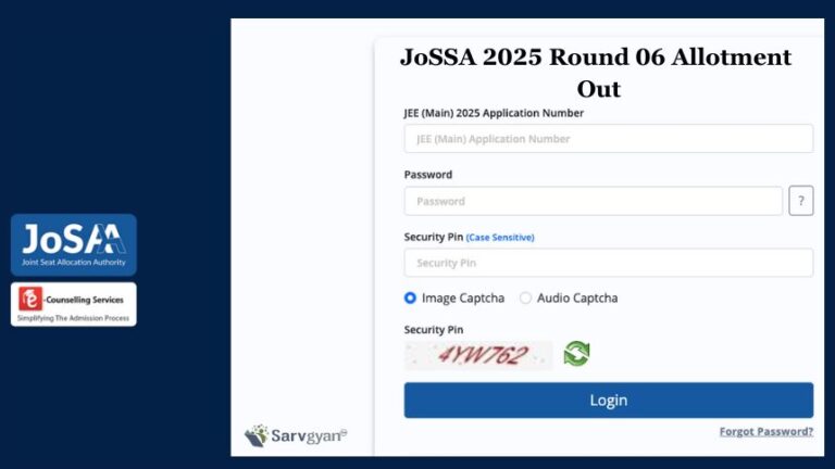JoSAA 2025 Final Round Out: Get Round 6 IIT Allotment Result