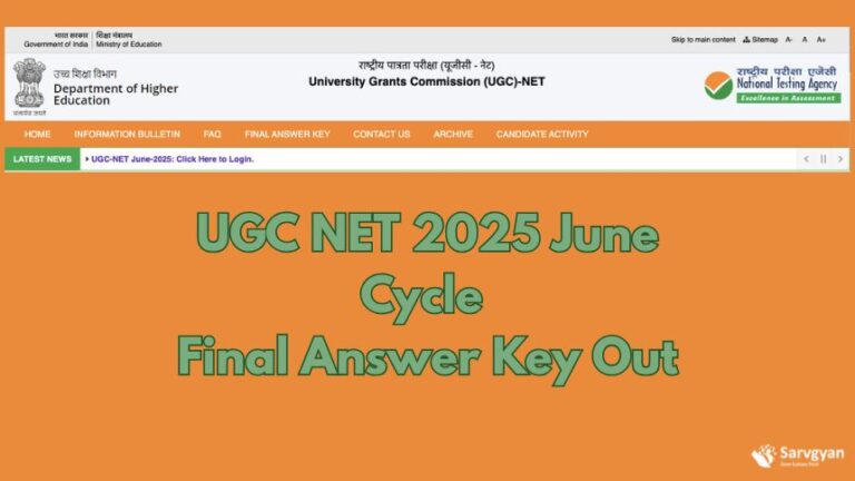 NTA UGC NET 2025 Final Answer Key Out, Download PDF Here